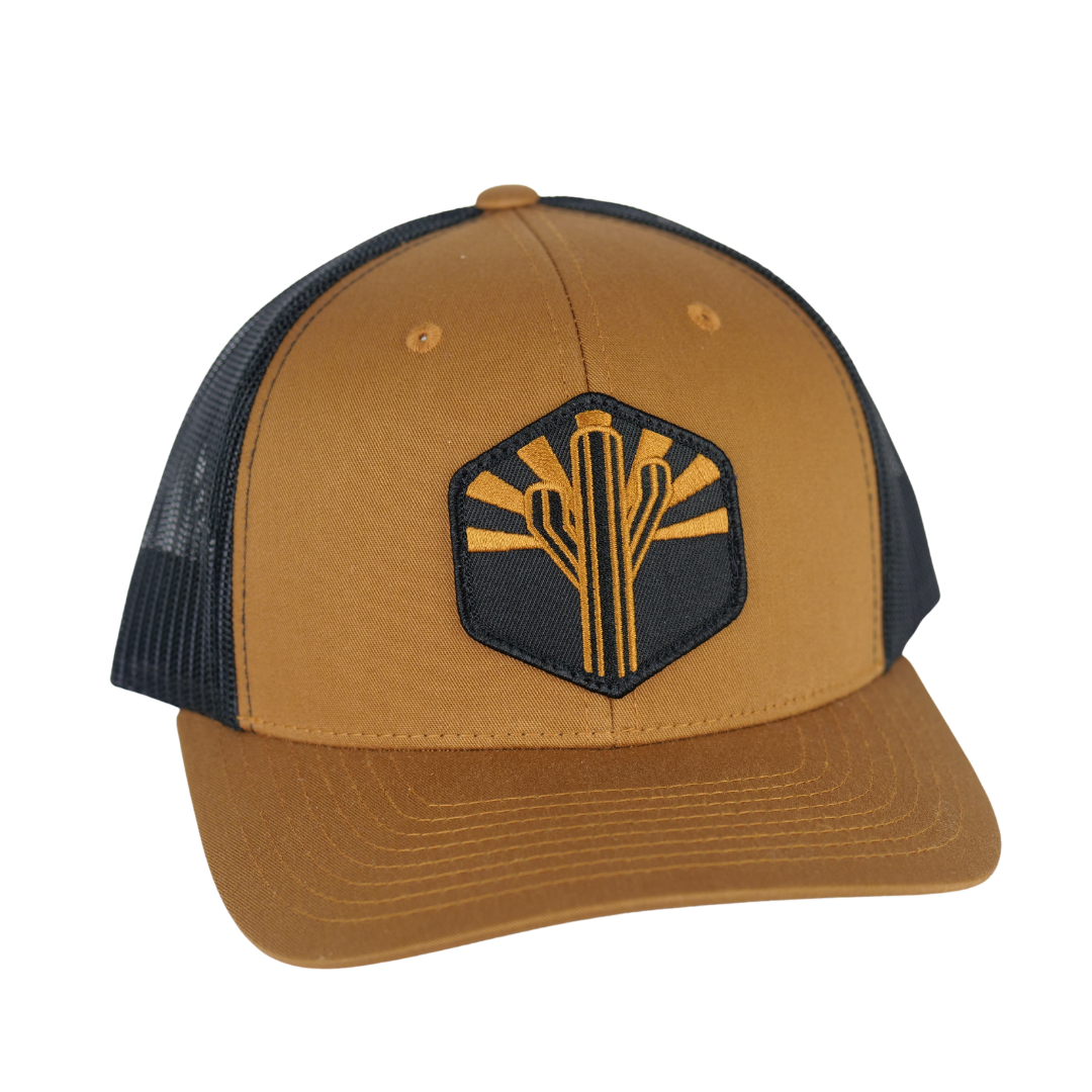 Copper Sentinel Curved Trucker - Carmel/Black – Iconic Arizona