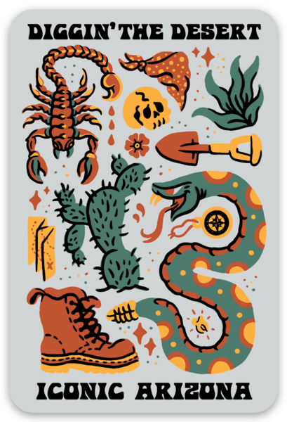 Diggin' the Desert Sticker – Iconic Arizona